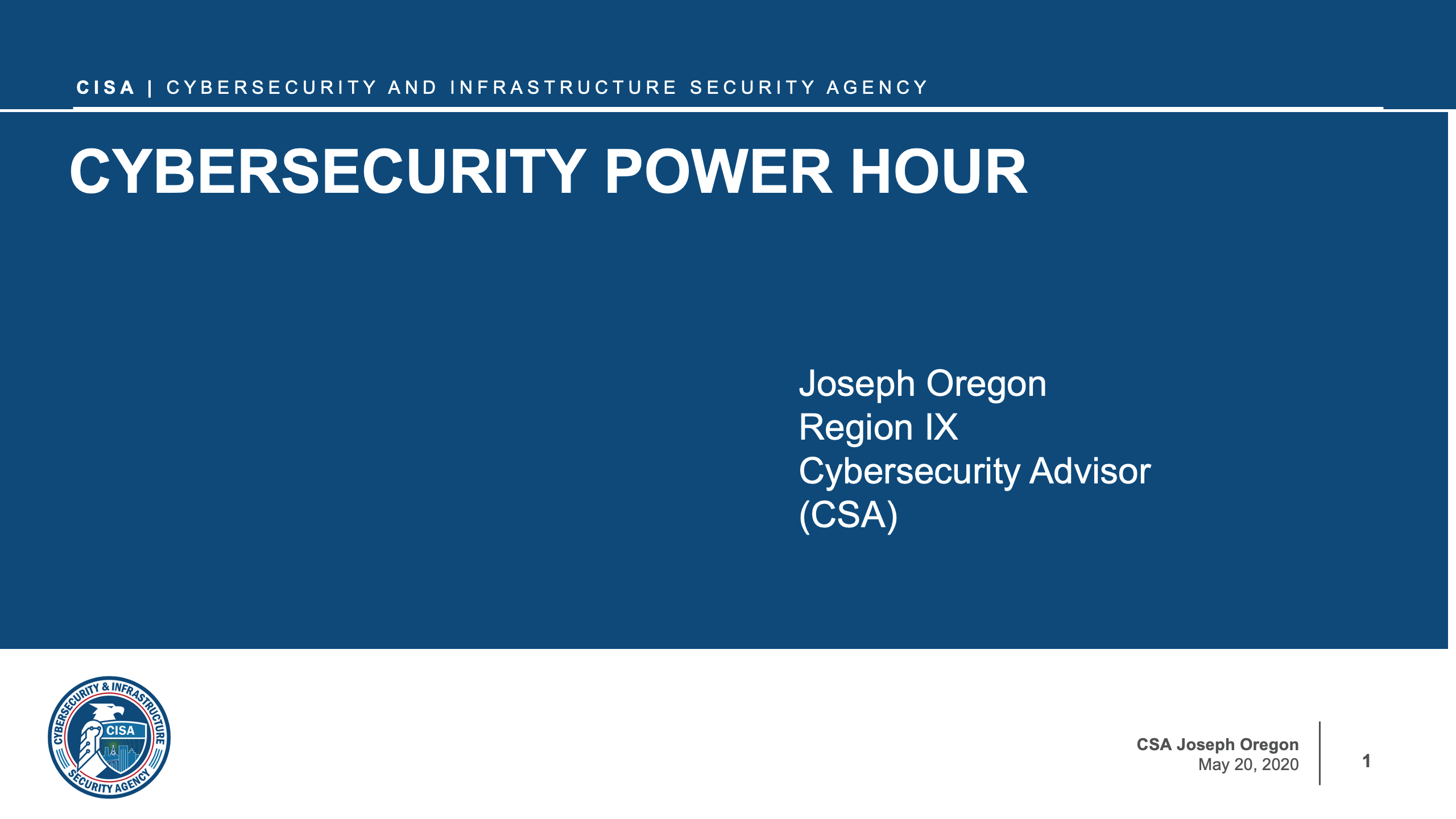 U.S. Department of Homeland Security – The Official Cybersecurity Summit