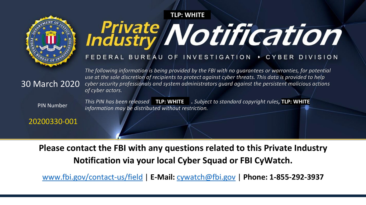 FBI PIN – The Official Cybersecurity Summit